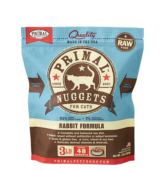 Primal Raw Rabbit Nugget Cat 3lb – Firehouse Pet Shop